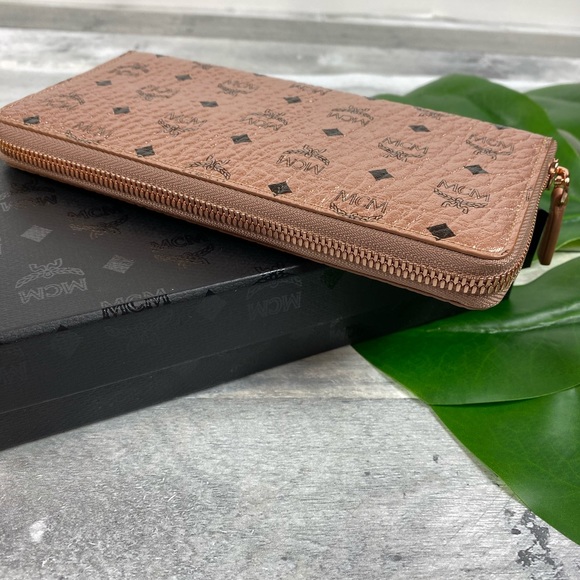 MCM | Bags | Mcm Champagne Rose Gold Zip Wallet Large | Poshmark